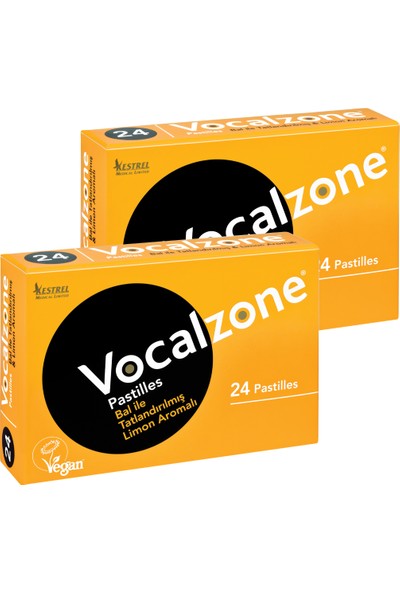 Vocalzone Ballı Limonlu 24 Pastil 2'li + Preven El Temizleme Mendili