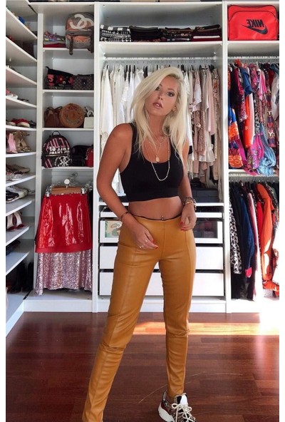 Tarzım Süper Kadın Içi Şardonlu Deri Pantolon