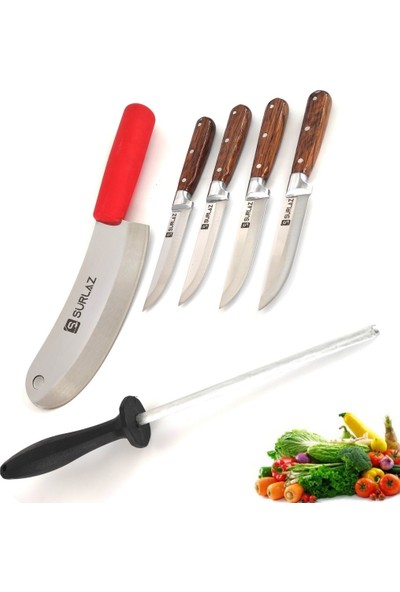 SürLaz Zırh Bıçak Seti Soğan Satırı Meyve Bıçağı Salata Bıçağı SürLaz Zırh Bıçak Seti Soğan Satırı Meyve Bıçağı Salata Bıçağı