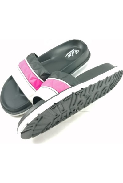 Calx Kadın Siyah Pembe Terlik