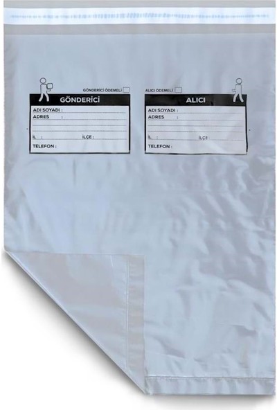4 As Depo Cepsiz Kargo Poşeti Gri 24 x 30 + 5 cm 100'lü
