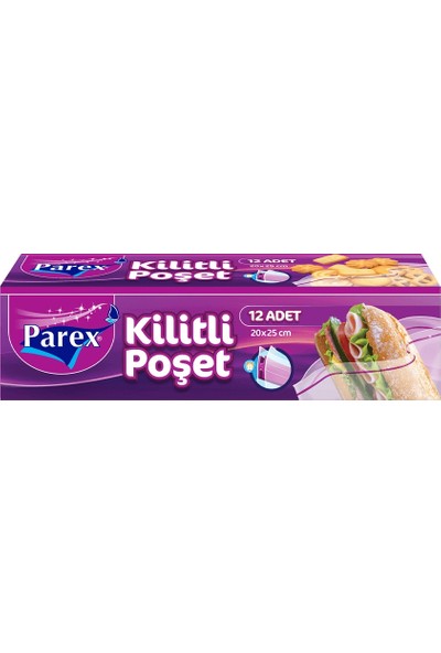 Parex Kilitli Buzdolabı Poşeti 20X25 cm Parex Kilitli Buzdolabı Poşeti 20X25 cm