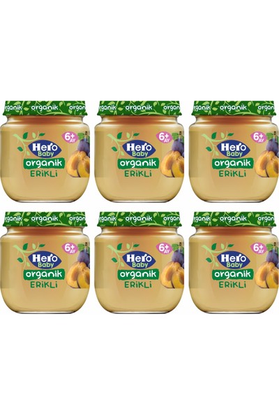 Hero Baby Organik Erik Püresi Kavanoz Mama 120GR 6 Adet Hero Baby Organik Erik Püresi Kavanoz Mama 120GR 6 Adet