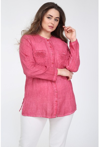Er Tekstil 124 Felice Bluz V Yaka Cep Işleme Detaylı