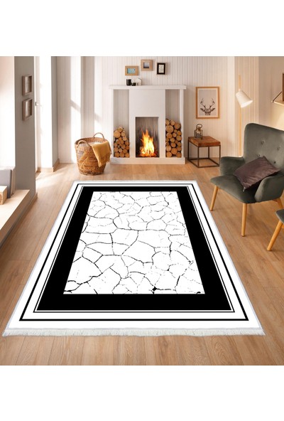 Benzahome Dijital Baskılı Deri Taban Halı