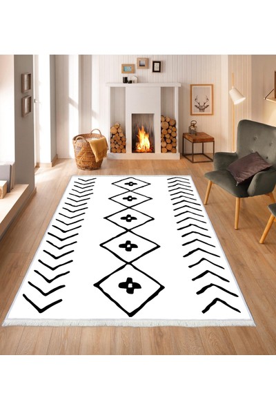 Benzahome Dijital Baskılı Deri Taban Halı