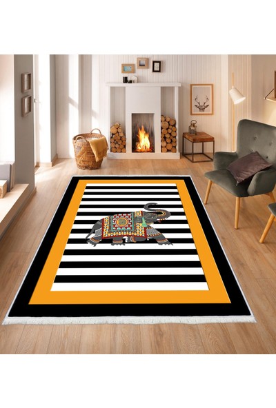 Benzahome Dijital Baskılı Deri Taban Halı