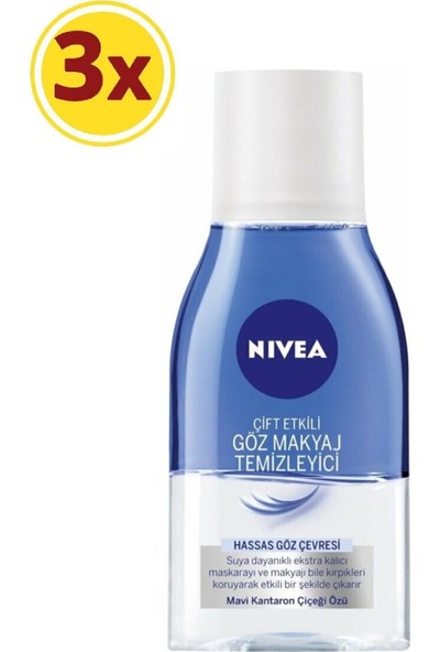 Nivea Make Up Expert Çift Fazlı Göz Makyaj Temizleyici 125 ml x 3 Adet Nivea Make Up Expert Çift Fazlı Göz Makyaj Temizleyici 125 ml x 3 Adet