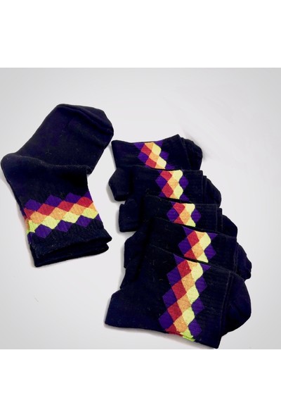 Black Arden Socks Kadın Siyah Desenli Kolej Çorap 6 Lı Black Arden Socks Kadın Siyah Desenli Kolej Çorap 6 Lı