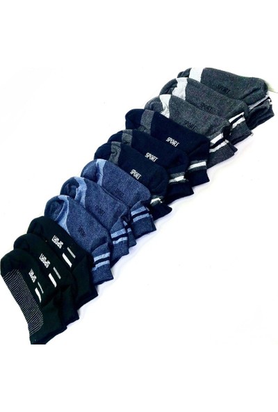 Black Arden Socks Pamuk Erkek Patik Çorap 12'li
