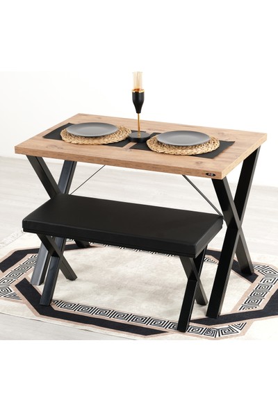 Mars Mobilya Woody Çam Mutfak Masası ve Bench Mars Mobilya Woody Çam Mutfak Masası ve Bench