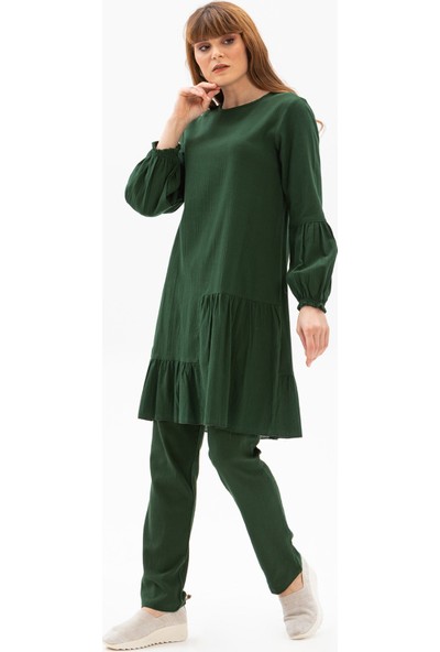 Eliş Şile Bezi Elif Tunik Yeşil