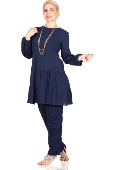 Eliş Şile Bezi Elif Tunik Lacivert