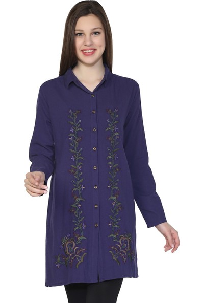 Eliş Şile Bezi Şükran Tunik Mor