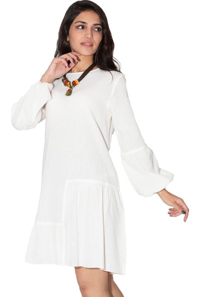 Eliş Şile Bezi Elif Tunik Krem