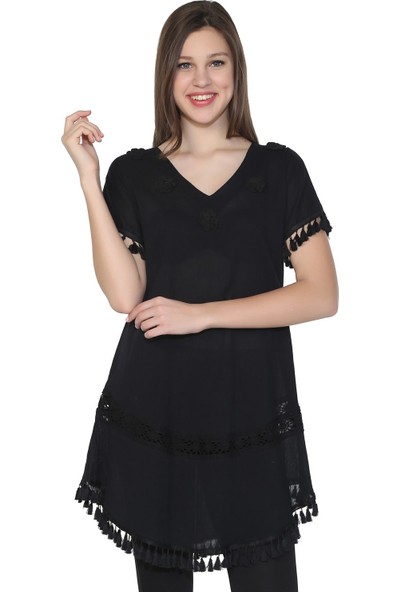 Eliş Şile Bezi Meltem Tunik Siyah Eliş Şile Bezi Meltem Tunik Siyah