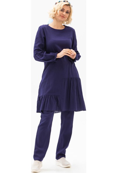 Eliş Şile Bezi Elif Tunik Mor