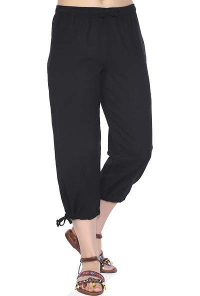 Eliş Şile Bezi Kadın Kapri Siyah