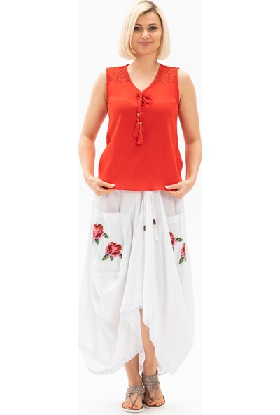 Eliş Şile Bezi Rumeli Etek Beyaz