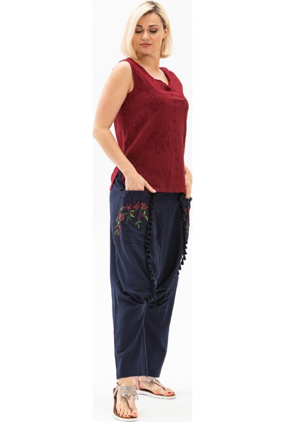 Eliş Şile Bezi Asos Şalvar Lacivert