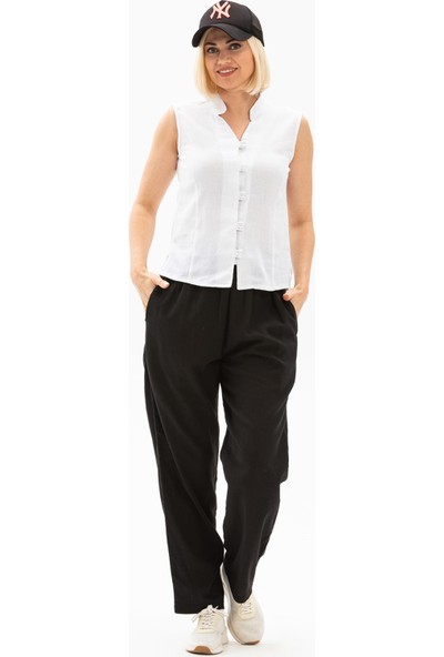 Eliş Şile Bezi Kadın Şalvar Pantolon Siyah