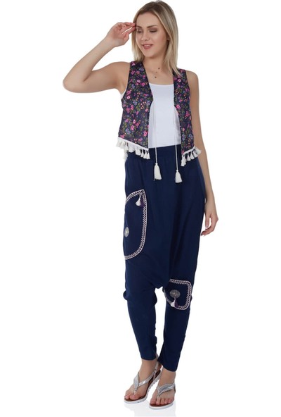 Eliş Şile Bezi Otantik Şalvar Lacivert