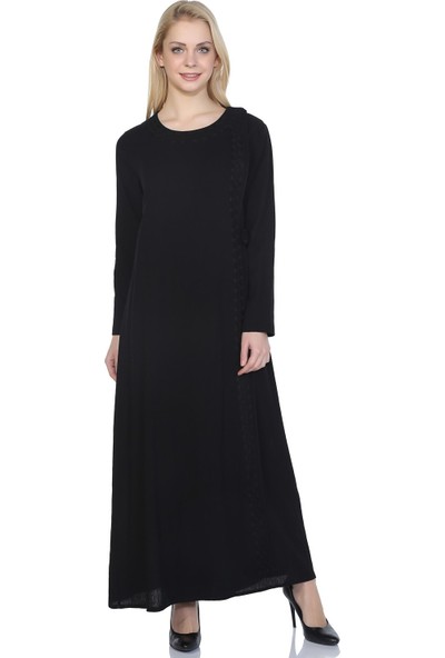 Eliş Şile Bezi Nakışlı Ferace Siyah