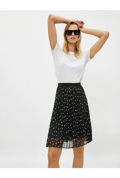 Koton Kadın Etek Siyah Desenli