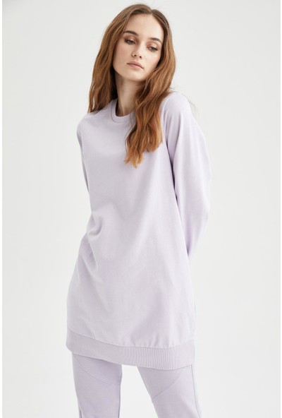 DeFacto Basic Ribana Kollu Relax Fit Sweat Tunik U5277AZ21SP DeFacto Basic Ribana Kollu Relax Fit Sweat Tunik U5277AZ21SP