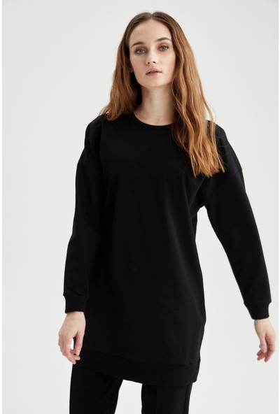 DeFacto Basic Ribana Kollu Oversize Fit Sweat Tunik U5935AZ21SP