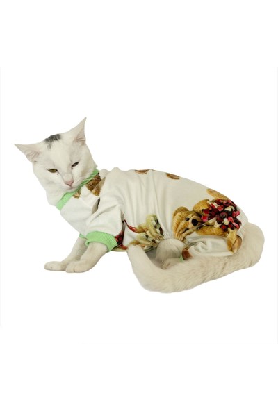 Kemique Teddy Green Penye Tulum Kedi Tulumu Kedi Elbisesi Kemique Teddy Green Penye Tulum Kedi Tulumu Kedi Elbisesi