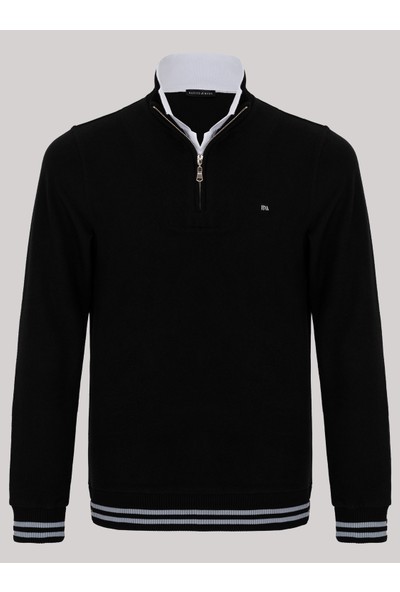 Basics&more Erkek Yarım Fermuarlı Sweatshirt
