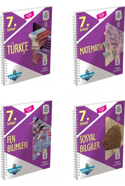 Murat Yayınları 7. Sınıf Türkçe-Matematik-Sosyal Bilgiler ve Fen Bilimleri Okulum Akıllı Defter Seti Murat Yayınları 7. Sınıf Türkçe-Matematik-Sosyal Bilgiler ve Fen Bilimleri Okulum Akıllı Defter Seti