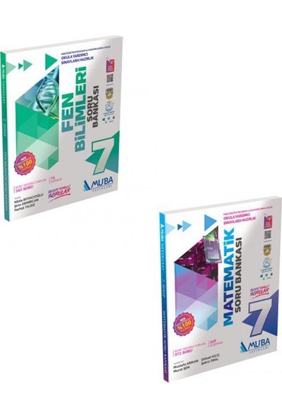 Muba Yayınları 7. Sınıf Matematik ve Fen Bilimleri Soru Bankası Seti