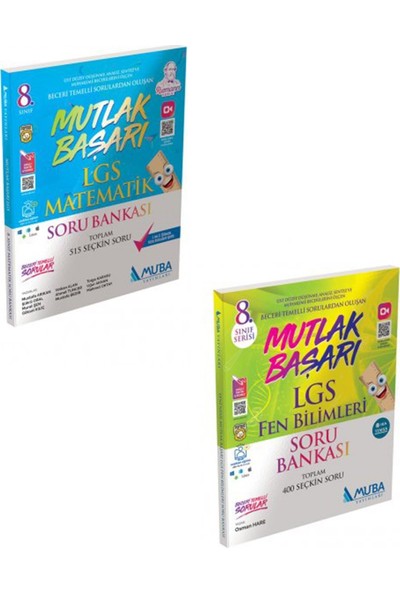 Muba Yayınları 8. Sınıf LGS Matematik ve Fen Bilimleri Mutlak Başarı Soru Bankası Seti Muba Yayınları 8. Sınıf LGS Matematik ve Fen Bilimleri Mutlak Başarı Soru Bankası Seti