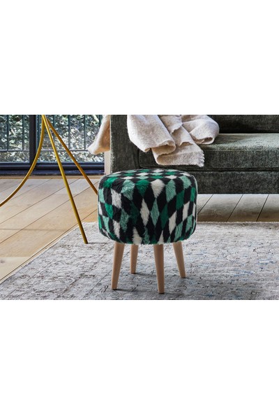 Rengev Valerie Peluş Puf Desenli