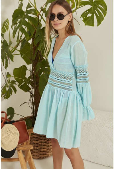 C&city Kadın Pareo Plaj Elbisesi 2001 Turkuaz