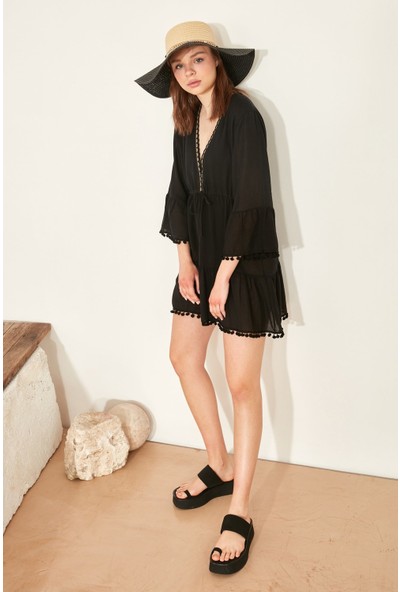 C&city Kadın Pareo Plaj Elbisesi 22118 Siyah