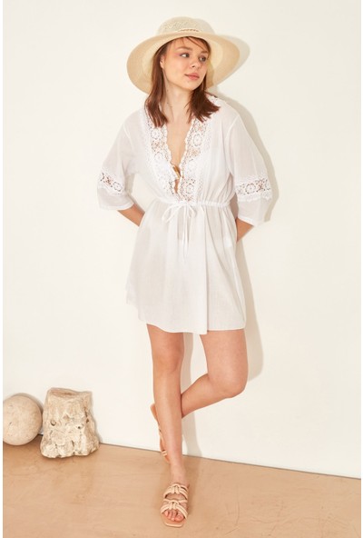 C&city Kadın Pareo Plaj Elbisesi 22119 Beyaz C&city Kadın Pareo Plaj Elbisesi 22119 Beyaz