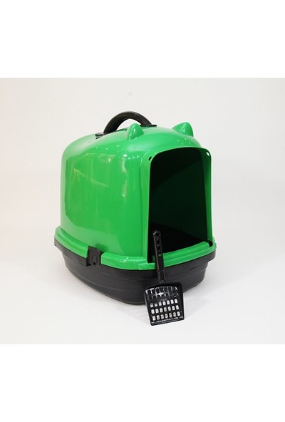 Pet Style Comfort Kapalı Kedi Tuvalet Kabı Yeşil 49.5X40X50H cm