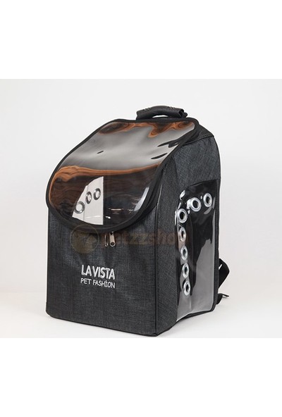 Lavista Sırt Pet Taşıma Çantası Büyük Siyah 25X45X24H cm