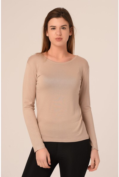 Disentis Modest Yuvarlak Yaka Uzun Kollu Viskon Vizon Body Disentis Modest Yuvarlak Yaka Uzun Kollu Viskon Vizon Body
