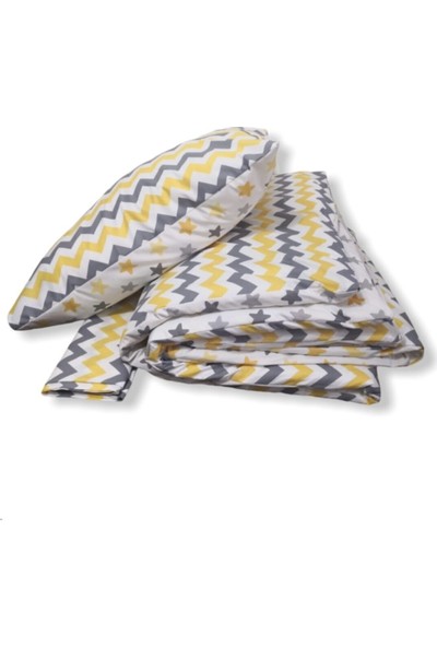 Bebek Özel %100 Pamuk Bebek/çocuk Yastık Çarşaf Yorgan Seti Sarı Zigzaklı 60 x 120 cm Bebek Özel %100 Pamuk Bebek/çocuk Yastık Çarşaf Yorgan Seti Sarı Zigzaklı 60 x 120 cm