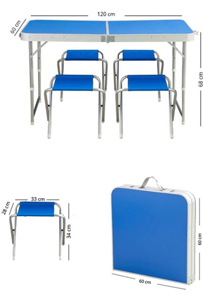 Kervancı Piknik Masa Seti 60X120 Dört Tabureli Katlanabilir Kervancı Piknik Masa Seti 60X120 Dört Tabureli Katlanabilir