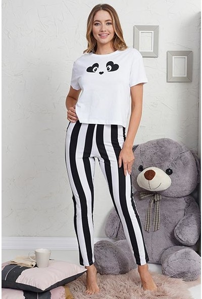 Aytuğ Kadın Kısa Kol Tayt Pijama TAKIMI-0081220377