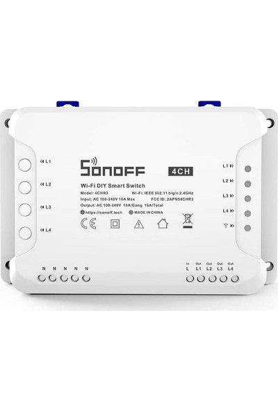 Sonoff 4ch R3 Wifi Smart Switch 4 Kanal Akıllı Röle 4chr3 Sonoff 4ch R3 Wifi Smart Switch 4 Kanal Akıllı Röle 4chr3