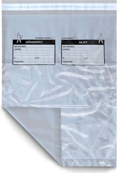 4 As Depo Cepli Kargo Poşeti Gri 30 x 37 + 5 cm 1000'li