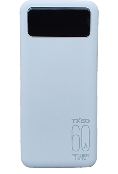 Powerway TX60 60000 Mah Powerbank Dijital Göstergeli Beyaz Powerway TX60 60000 Mah Powerbank Dijital Göstergeli Beyaz