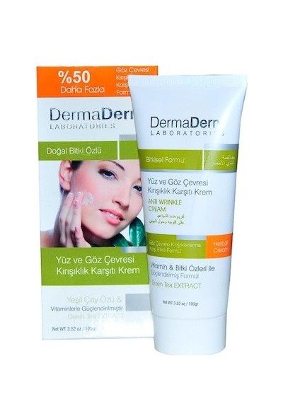Dermaderm Doğal Bitki Özlü Yüz ve Göz Çevresi Kırışıklık Karşıtı Krem 100 gr Dermaderm Doğal Bitki Özlü Yüz ve Göz Çevresi Kırışıklık Karşıtı Krem 100 gr