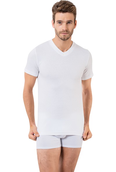 Öztaş Underwear 3'lü Erkek Geniş V Yaka